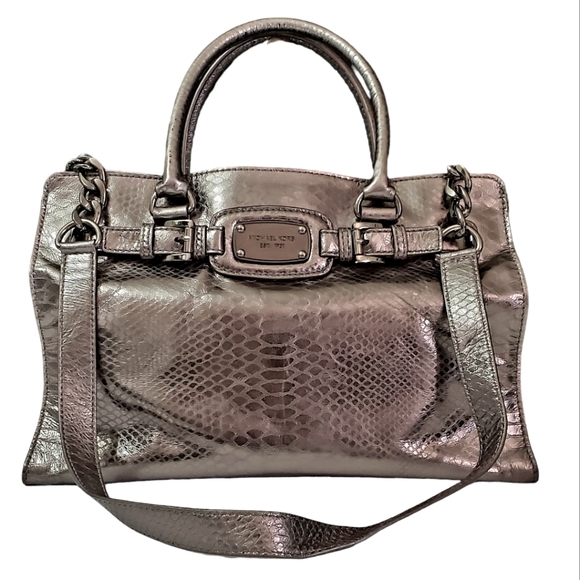 Michael Kors | Bags | Michael Kors Python Embossed Leather Hamilton In ...